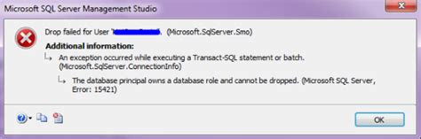 how to fix sql error 15421