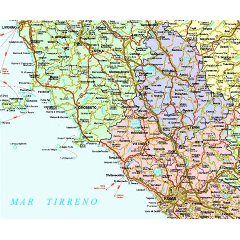 Cartina Stradale Italia Centrale