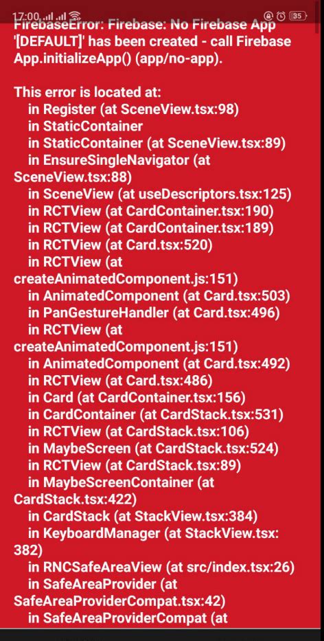 react native firebaseerror firebase no firebase app [default] has