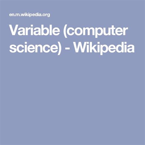 variable computer science wikipedia computer science science