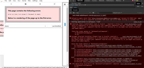 jupyter lab showing a document is empty display error after