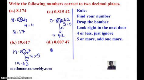 rounding off a number to two decimal places youtube