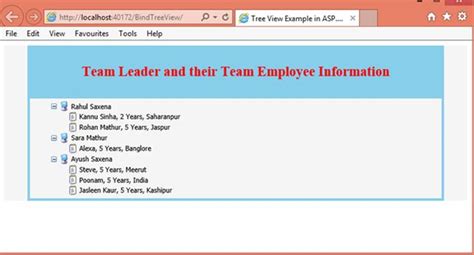 display records using treeview in asp c