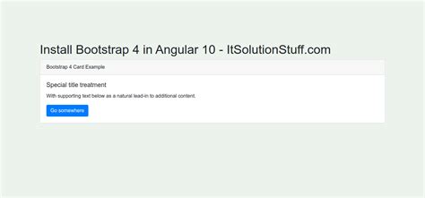 how to use bootstrap 4 in angular 10