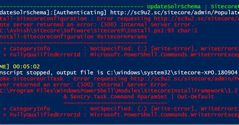 sitecore 9 installation failed populatemanagedschema aspxindexes all