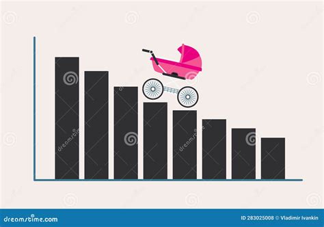 Declining Birth Rates Concept Illustration Stock Vector Illustration