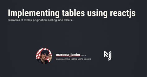 implementing tables using reactjs
