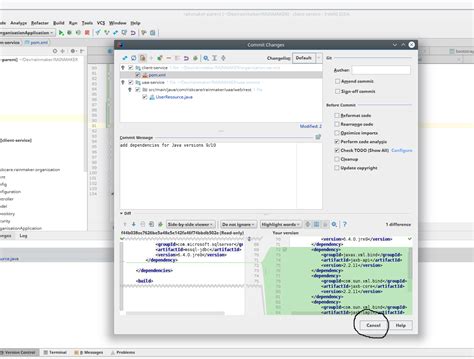 commit button missing using git intellij 2018 1 4 java 10 ubuntu