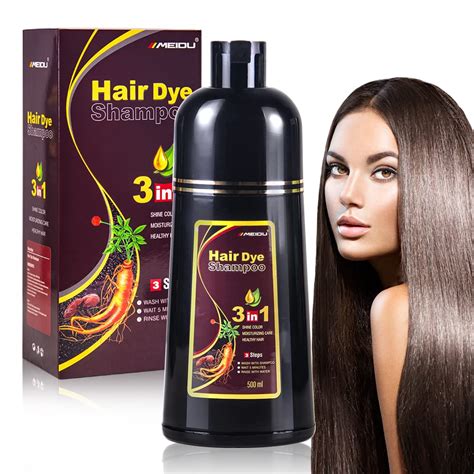 Buy Meidu Dark Brown Hair Dye Shampoo For Gray Hair Semi Permanent