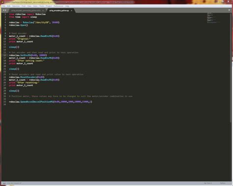 using encoders with the python library resources basicmicro