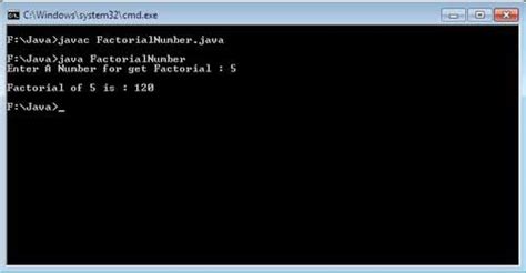 factorial of the given number in java example computer notes