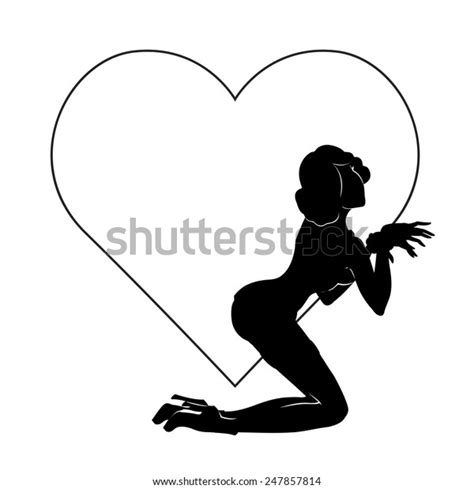Vector Silhouette Sexy Pinup Girl Sitting Vector De Stock Libre De