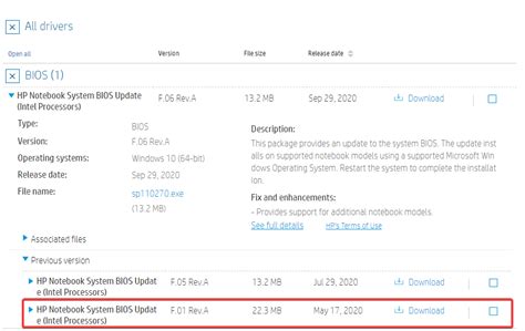 solved downgrading omen 15 2020 bios from f 05 to f 01 hp support