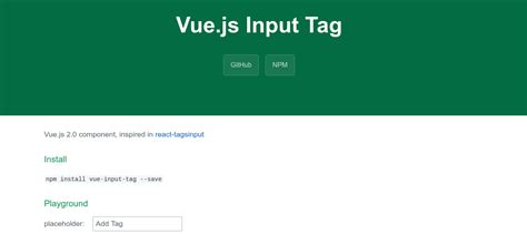 apply custom tags using this vue js 2 0 input tag component vue js feed