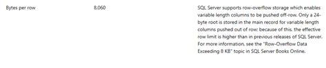 sql server why the row size is very big stack overflow