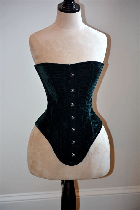 Historical Pattern Edwardian Overbust Corset From Velvet Steelbone Cu