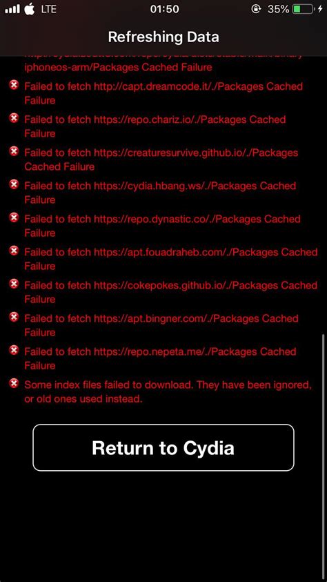 [question] how to fix cydia error updating from such repository can t