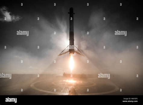 The Spacex Falcon 9 Reusable Rocket Lands Successfully On The Drone