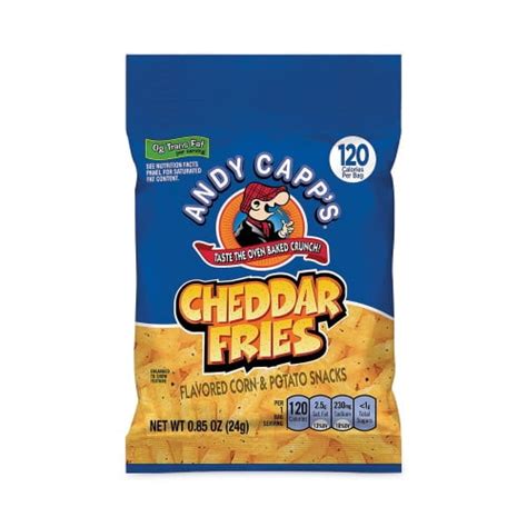 Andy Capps Cheddar Fries 0 85 Oz Bag 72 Carton Chips