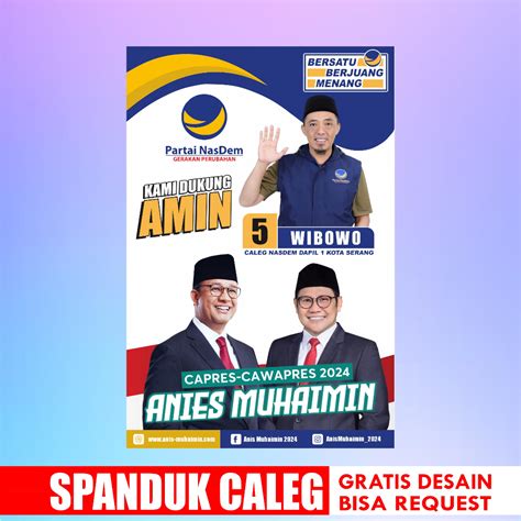 Jual Spanduk Partai Politik Nasdem Pemilu 2024 Benner Pohon Caleg
