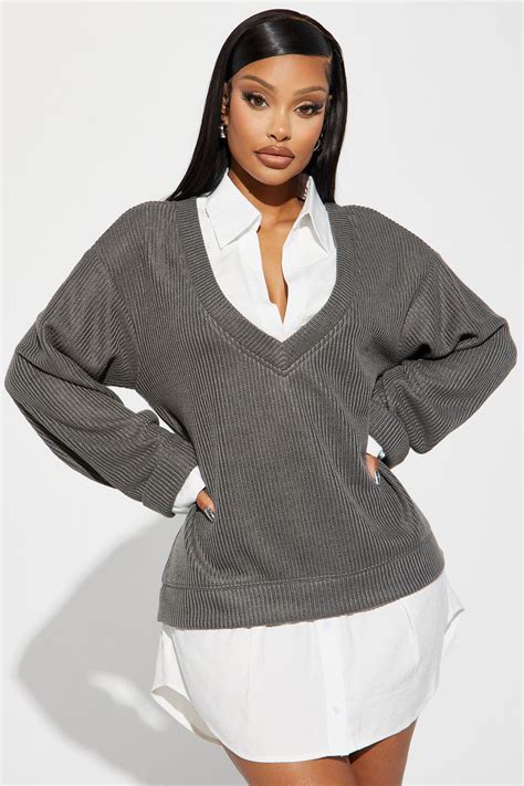 Gianna Sweater Mini Dress Charcoal Fashion Nova Dresses Fashion Nova