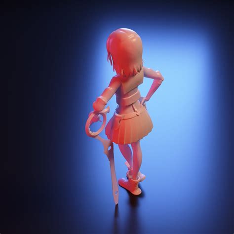 Anime Ryuko 3d Printed Files Stl Digital Print Set Character Etsy
