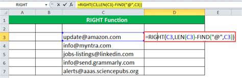 right function in excel formula example how to use