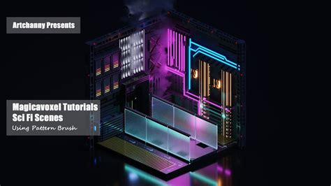 magicavoxel tutorials using pattern brush to create sci fi scenes