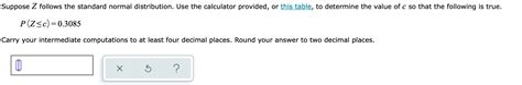 Solved Suppose Z Follows The Standard Normal Distribution