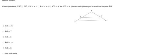 Solved In The Diagram Below Lm∥no Ln X−1 Km X 3 Mo 8 And