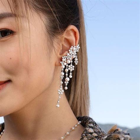 A Cool Ear Cuff Featuring Delicate Pearl And Pavé Drips To Add To Your