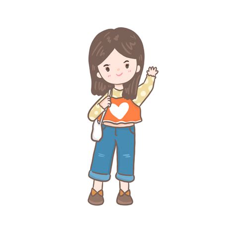 La Joven Moderna Está Agitando La Mano 17060855 Png