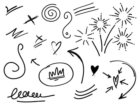 Conjunto Desenhado à Mão De Elementos Abstratos Doodle Uso Para Design