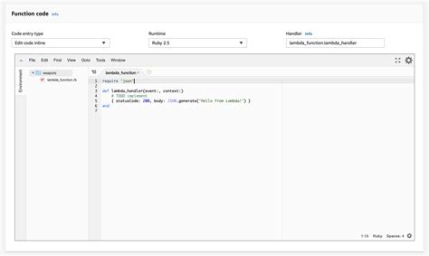 build package and deploy an aws lambda using the ruby runtime
