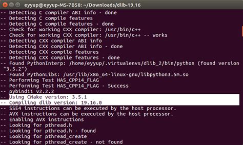 yapay zeka labs dlib python kütüphanesinin ubuntu ya