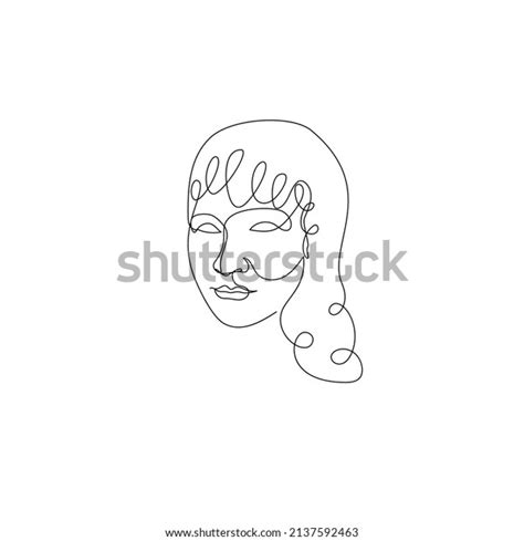 Female Face Single Line Drawing Portrait Stock Vector Royalty Free