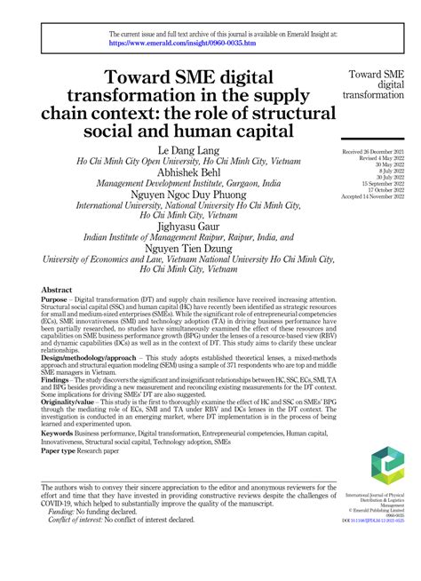 pdf toward sme digital transformation in the supply chain context