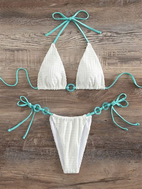 Shein Swim Vcay リングリンク ホルタートライアングルビキニ水着 Shein Japan