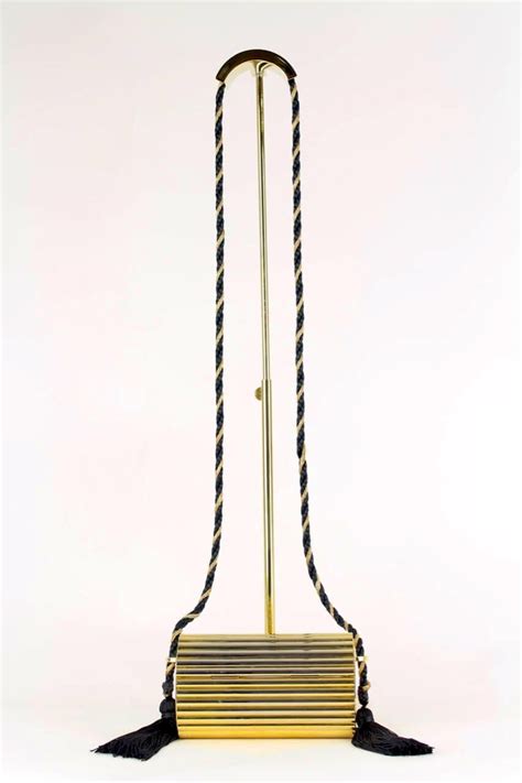 Yves Saint Laurent Ysl Opium Gold Metal Tassel Minaudière Box Bag