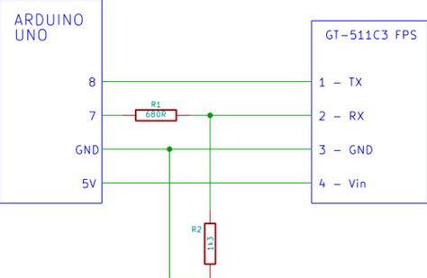 connecting the gt 511c3 fingerprint scanner module