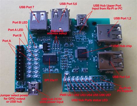 12 樹莓派 raspberry pi 7埠 usb hub spi 23s17 1 擴充板 莓亞科技