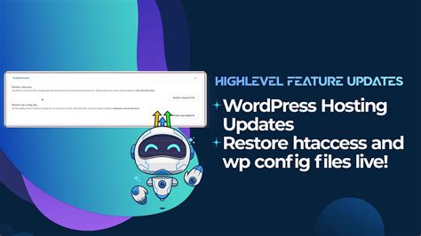 wordpress hosting updates restore htaccess and wp config files live
