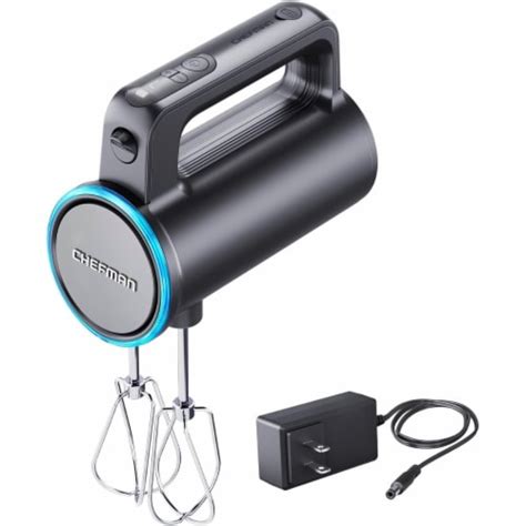 Chefman Cordless Hand Mixer W 7 Speed Settings Rechargeable Black 1