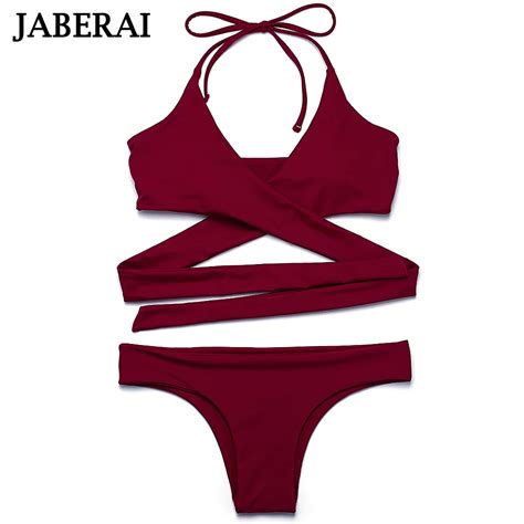Jaberai String Cross Bikini Brazilian Bottom Swimsuit 2017 Sexy Halter