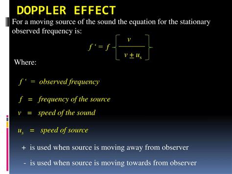 Doppler Effect Equation Doppler Effect