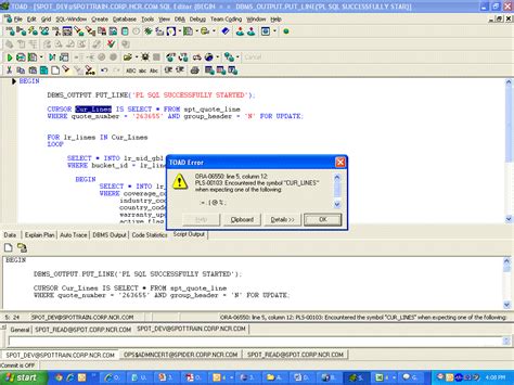 pl sql cursor is throwing error any idea jdbc and relational