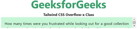 tailwind css overflow geeksforgeeks