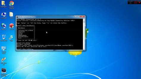 mysql command line client สร้างตารางแบบง่ายๆ youtube