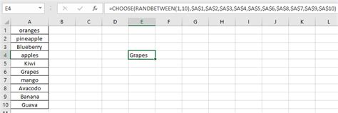 how to generate random text values in excel