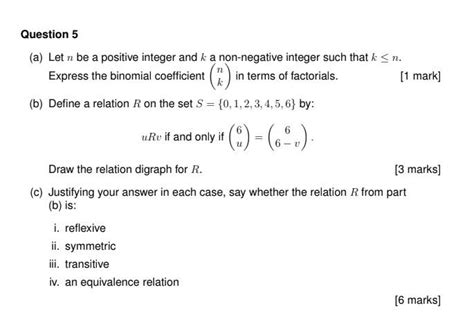 solved question 5 a let n be a positive integer and k a